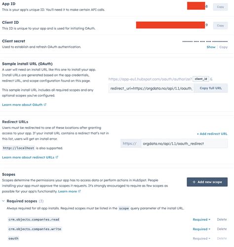 Oauth User Agent Flow Implementation With Hubspot Returns Error After Authentication Apis
