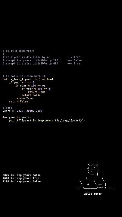 3 Ways To Check Leap Years In Python 🐍 Pythontutorial Beginners Shortcode Youtube