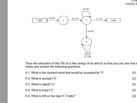 solved question 6 consider the turing machine tm t over