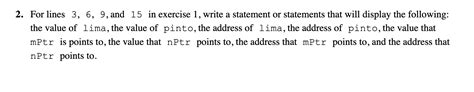 Solved Introduction To PointersFor Lines And In Chegg