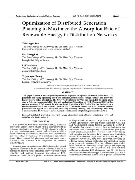 Optimization Of Distributed Generation Planning To Pdf Mathematical Optimization