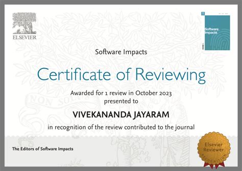 Pdf Certificate For Reviewing Paper For Elsevier Software Impacts