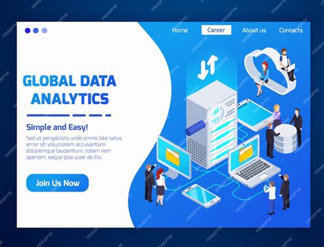 Free Vector Global Data Analytics Landing Page