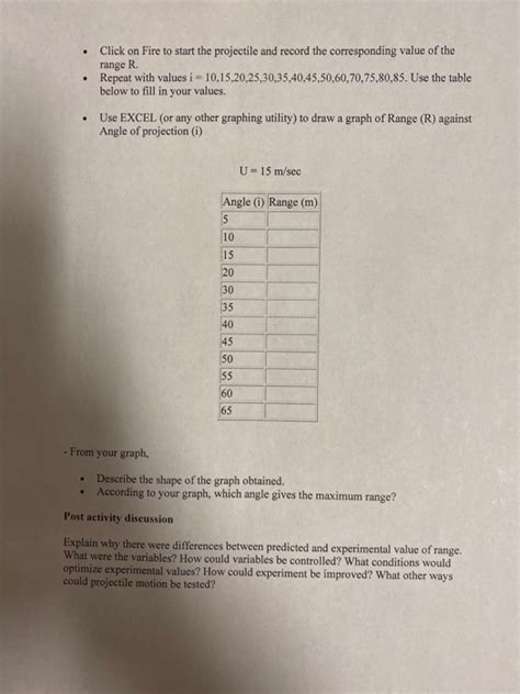 Solved Week Lab Activity Projectile Motion Chegg