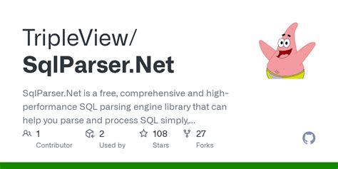 Github Tripleviewsqlparsernet Sqlparsernet Is A Free