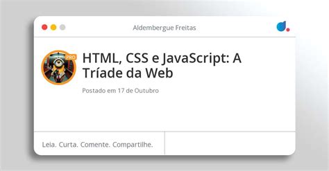 Html Css E Javascript A Tríade Da Web