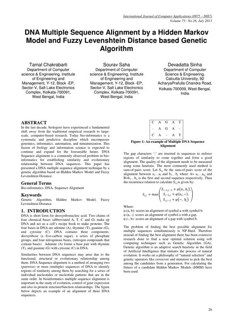 Pdf Dna Multiple Sequence Alignment By A Hidden Markov Model And
