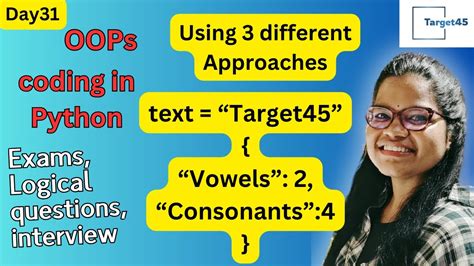 Day31 Coding Vowels And Consonants Counter Using Dictionary And Oops In