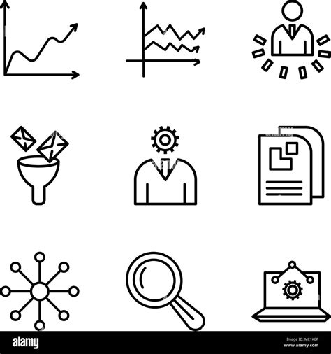 Set Of 9 Simple Editable Icons Such As Laptop Analysis Magnifier Tool Balancing Data Data