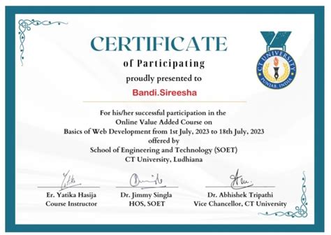 🎖 Value Added Course I Thrilled To Share You All I Am Successful Participation In The