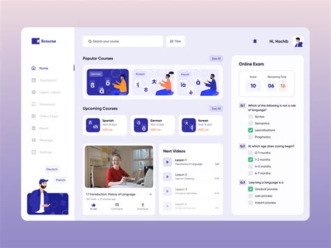 language course web app by hachibur rahman on dribbble
