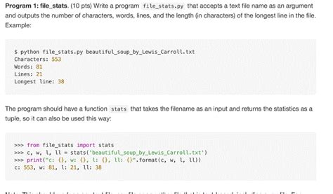 solved program 1 file stats 10 pts write a program file