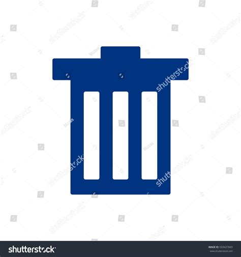 Blue Trash Can Delete Button Icon Stock Vector Royalty Free 593427845 Shutterstock