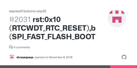 Rst X RTCWDT RTC RESET Boot X SPI FAST FLASH BOOT Issue Espressif Arduino