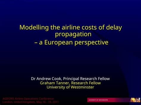Modellingof Airline Costs Of Delay Propagationppt
