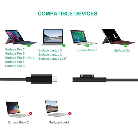Buy V Usb C Charging Cord For Surface Compatible With Microsoft Surface Pro