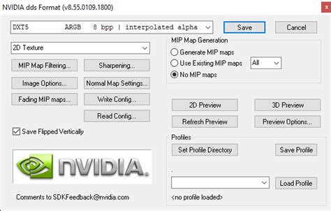 Setting For Photoshop NVidia Tools DDS Exporter FSDeveloper