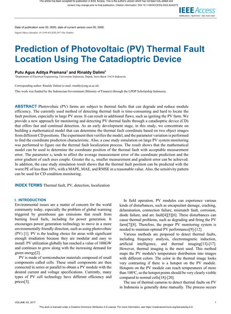 Pdf Prediction Of Photovoltaic Pv Thermal Fault Location Using The Catadioptric Device