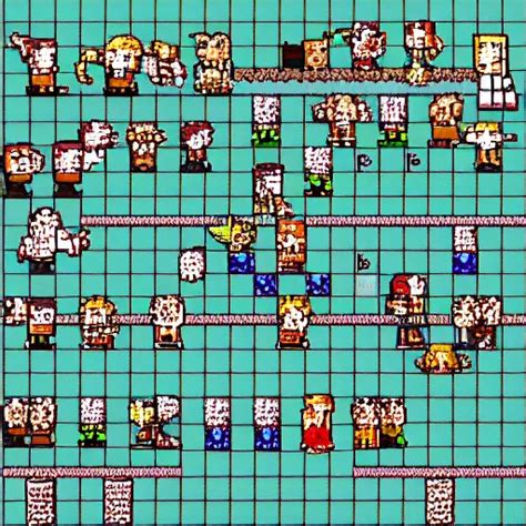 Sprite Sheet Pixel Art 1 6 Bit Dungeon Crawler Stable Diffusion