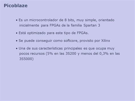 picoblaze microcontrolador embebido de 8 bits