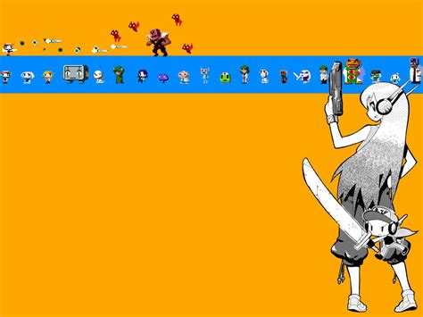 Safebooru Cave Story Curly Brace Doukutsu Monogatari Gun Orange Pixel Quote Sword Tagme 33555