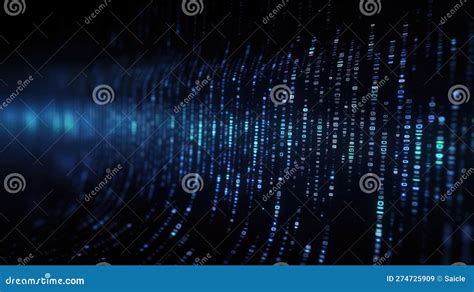 Glowing Tech Abstract Background With Blurred Code Generative Ai Stock Illustration