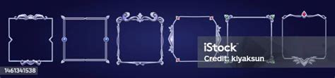 Set Of Square Ui Game Frames Medieval Borders Stock Illustration Download Image Now Analog