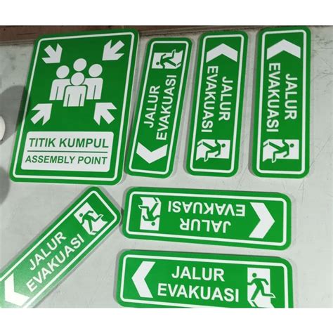 Jual Jalur Evakuasi Titik Kumpul Petunjuk Tanda Akrilik Sign Signage