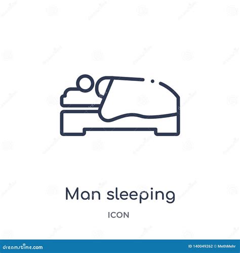 Linear Man Sleeping Icon From Behavior Outline Collection Thin Line