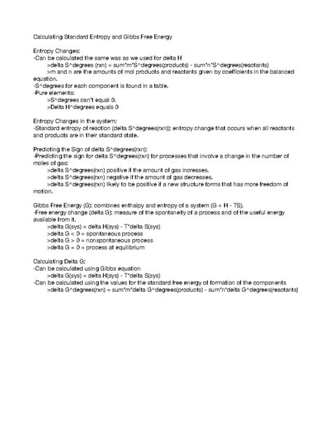 Calculating Standard Entropy And Gibbs Free Energy Calculating Standard Entropy And Gibbs Free
