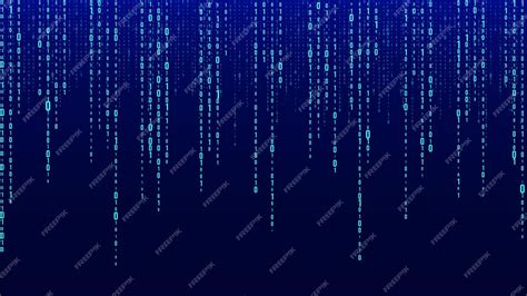 Premium Vector Vector Digital Blue Background Of Streaming Binary