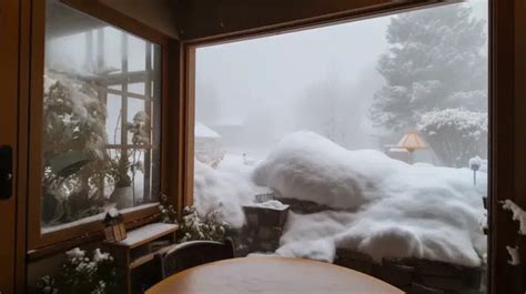 Snowed In From The Inside By The Window Background Picture Snow Storm