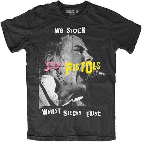 Sex Pistols We Stock Sex Pistols Whilst Stocks Exists On A Black Shirt