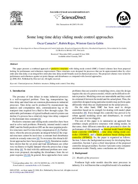 Pdf Some Long Time Delay Sliding Mode Control Approaches