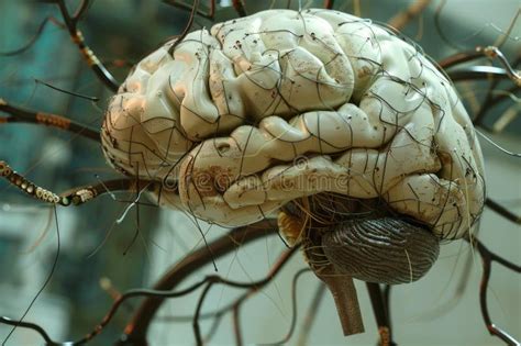 Artificial Intelligence Brain Showing Neural Network Connections Stock