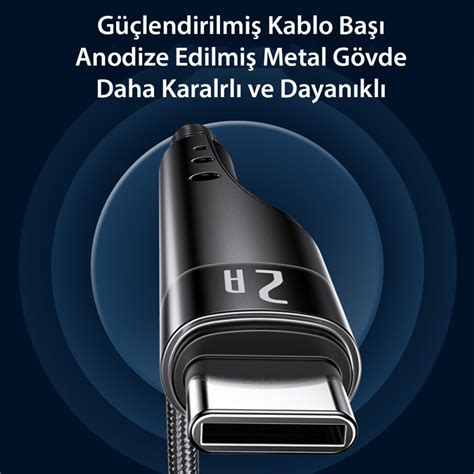 Yesido Ca109 3m 2a Usb To Type C Hızlı Şarj Kablosu Siyah