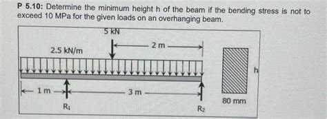 Solved P Determine The Minimum Height H Of The Beam If Chegg