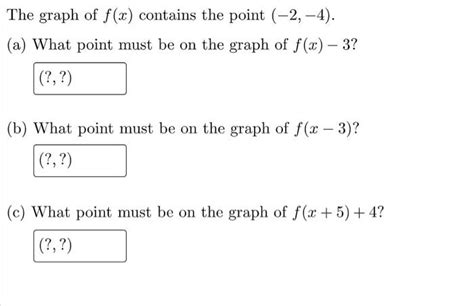 Solved The Graph Of F X Contains The Point A Chegg