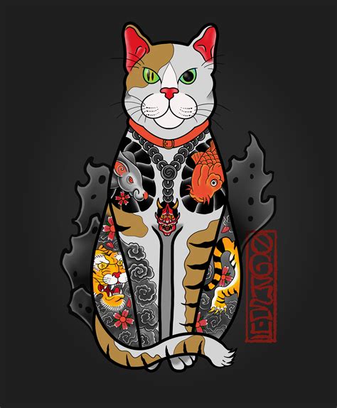 Artstation Yakuza Cat Illustration