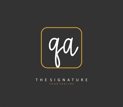 Q A Qa Initial Letter Handwriting And Signature Logo A Concept Handwriting Initial Logo With