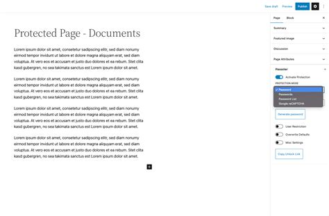 password protect a page in wordpress with passster