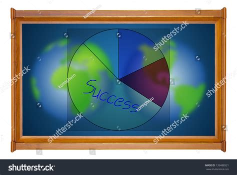 Marketing Analysis Chart Wooden Picture Modern Stock Illustration