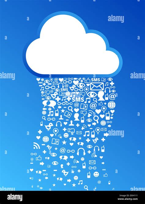 Cloud Computing Social Media Network Concept Background Vector File