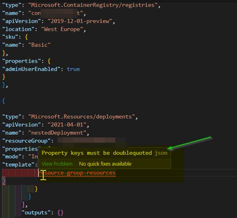 Creating Azure Container Registry In Existing Resource Group With Template Stack Overflow