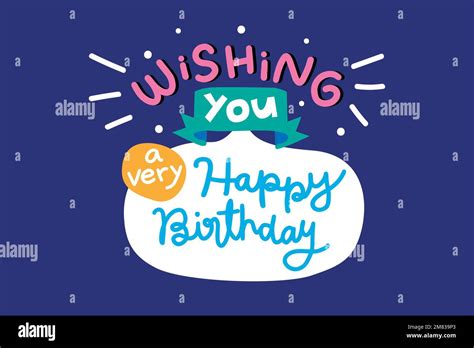 Happy Birthday Wish Message Calligraphy Vector Stock Vector Image And Art