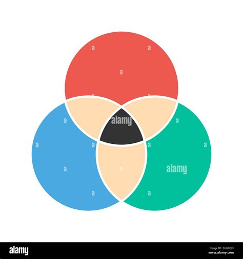 Venn Diagram Maths Vector Negative Space Color Modern Icon Isolated