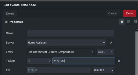 I Want My Temperature Sensor To Switch My Hvac Modes And Fan Speed Node Red Home Assistant