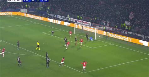 goal psv 1 0 rc lens 12 luuk de jong