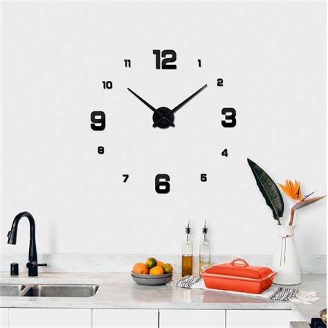 Настінний годинник із дзеркальним 3d ефектом Switch — незвичайний настінний годинник стикери