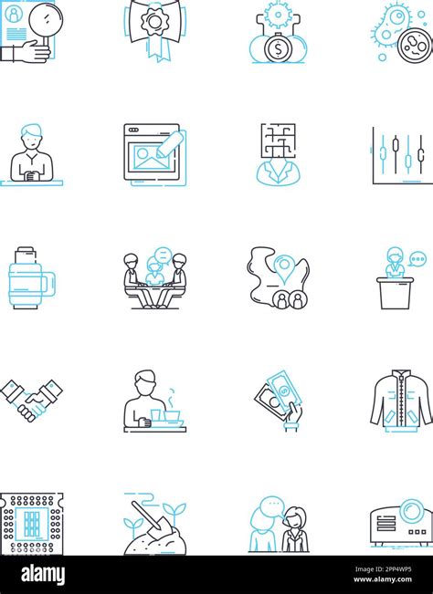 computer devices linear icons set processor motherboard graphics